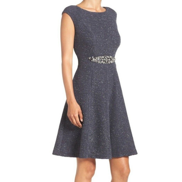 Eliza J | Dresses | Eliza J Shimmer Embellished Fit Flare Dress | Poshmark